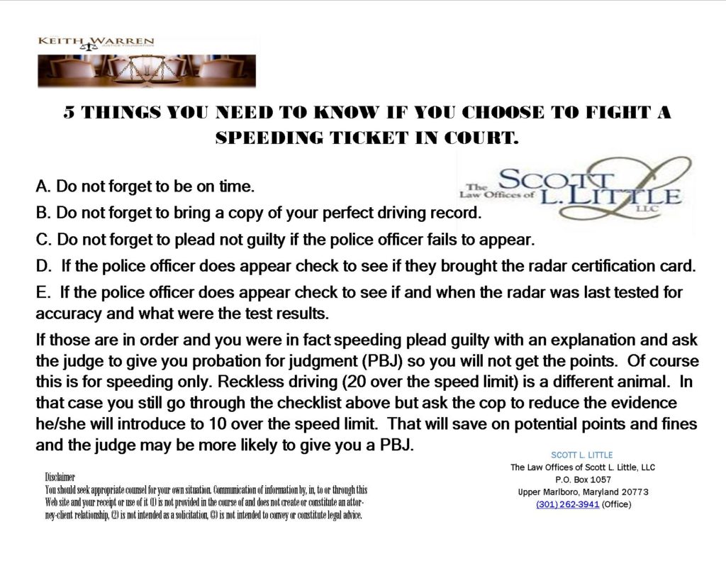 5 things you should know- Speeding Ticket/Court – The Keith Warren ...